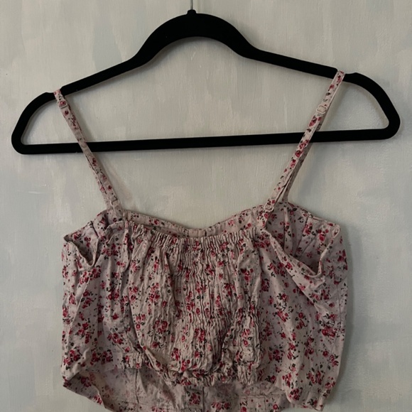 Tops | Floral Bustier Crop Top Spaghetti Strap Camisole Rose Ditsy ...